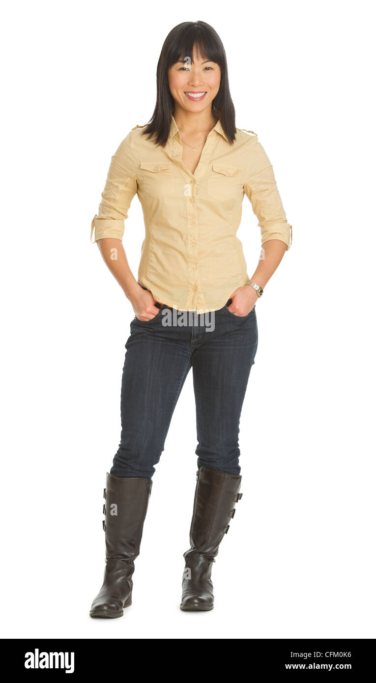 Smiling fun vertical Cut Out Stock Images & Pictures - Alamy