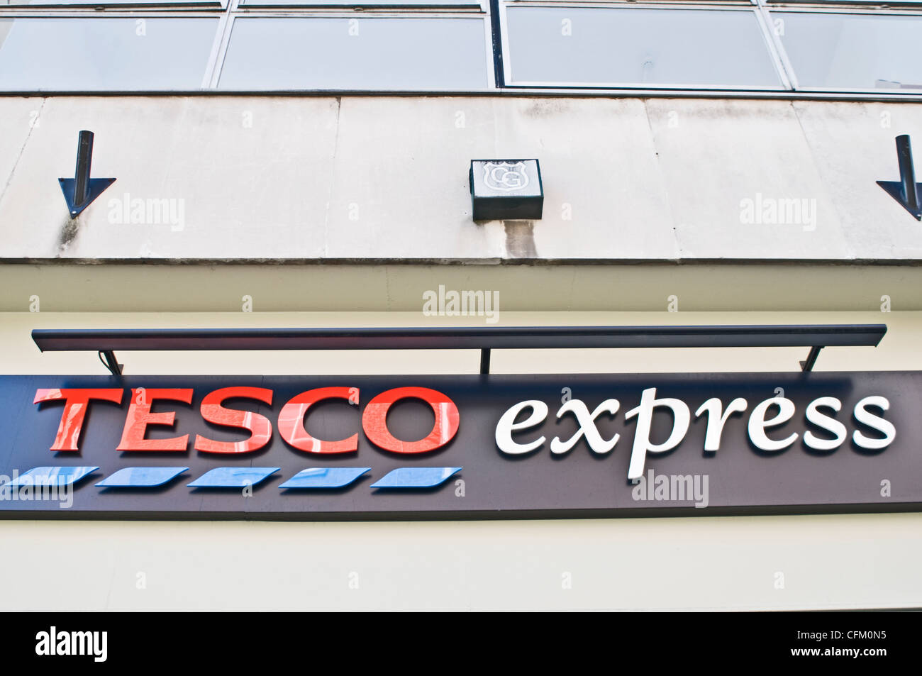 A Tesco Express food store sign Stock Photo - Alamy
