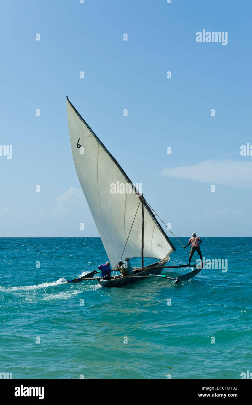 Start of a regatta for "Ngalawa" the traditional double-outrigger boats ...
