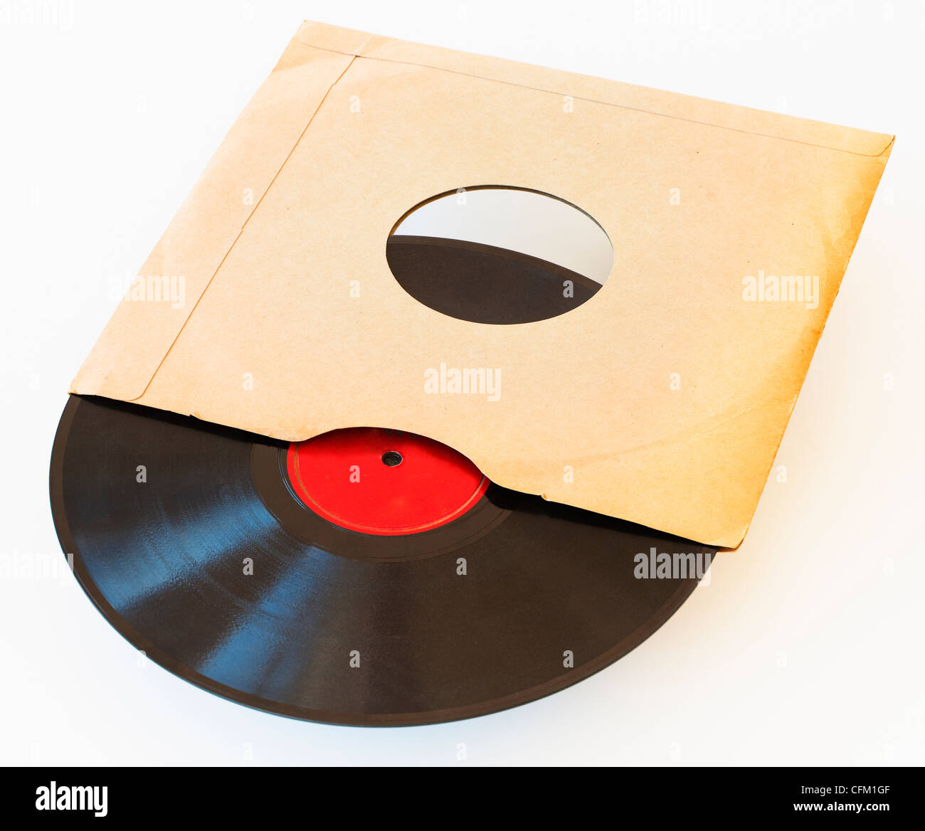 Vinyl record in envelope on white background, studio shot Stock Photo ...