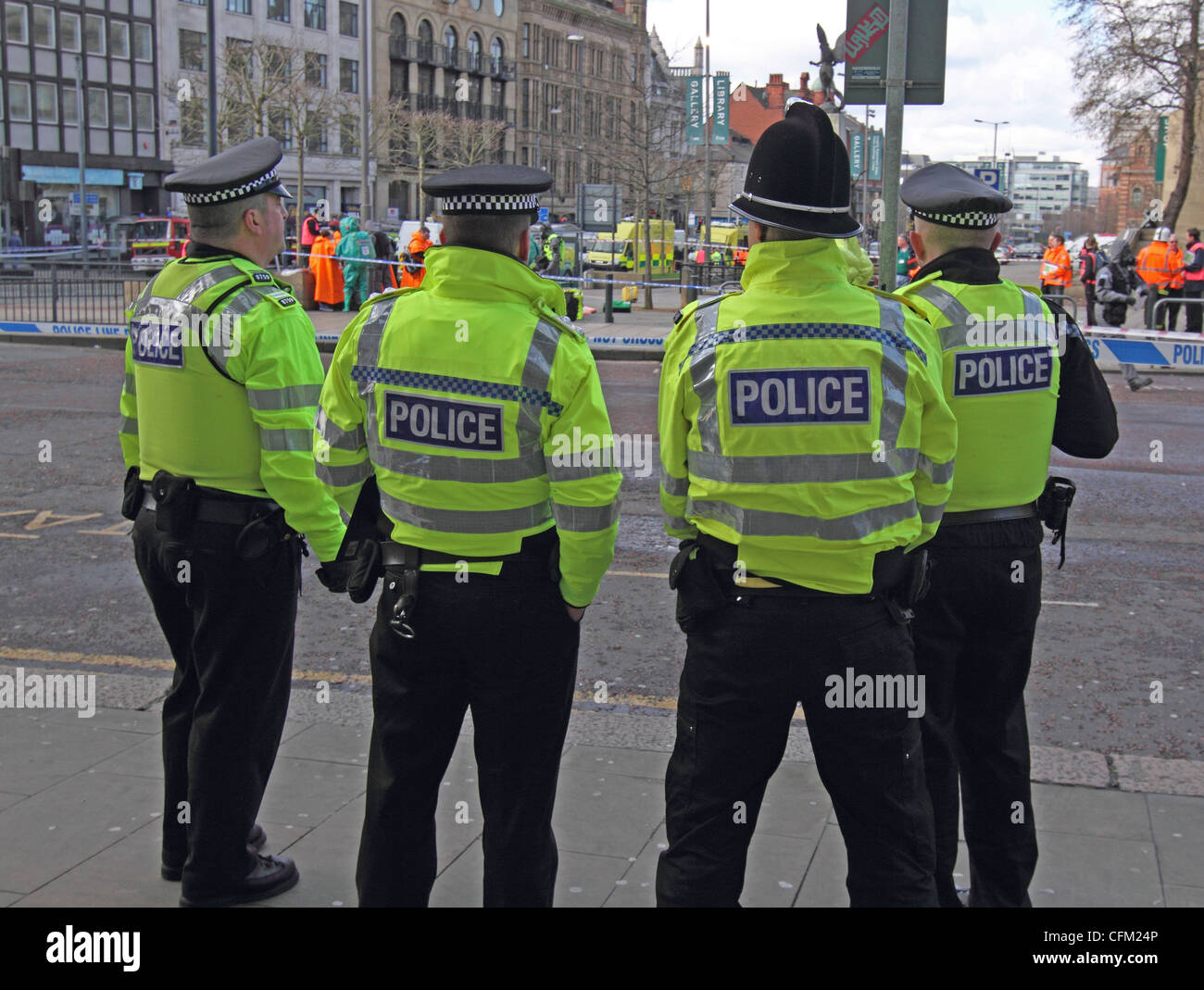 UK police officers on CBRN training exercise 18/03/2012 Stock Photo - Alamy