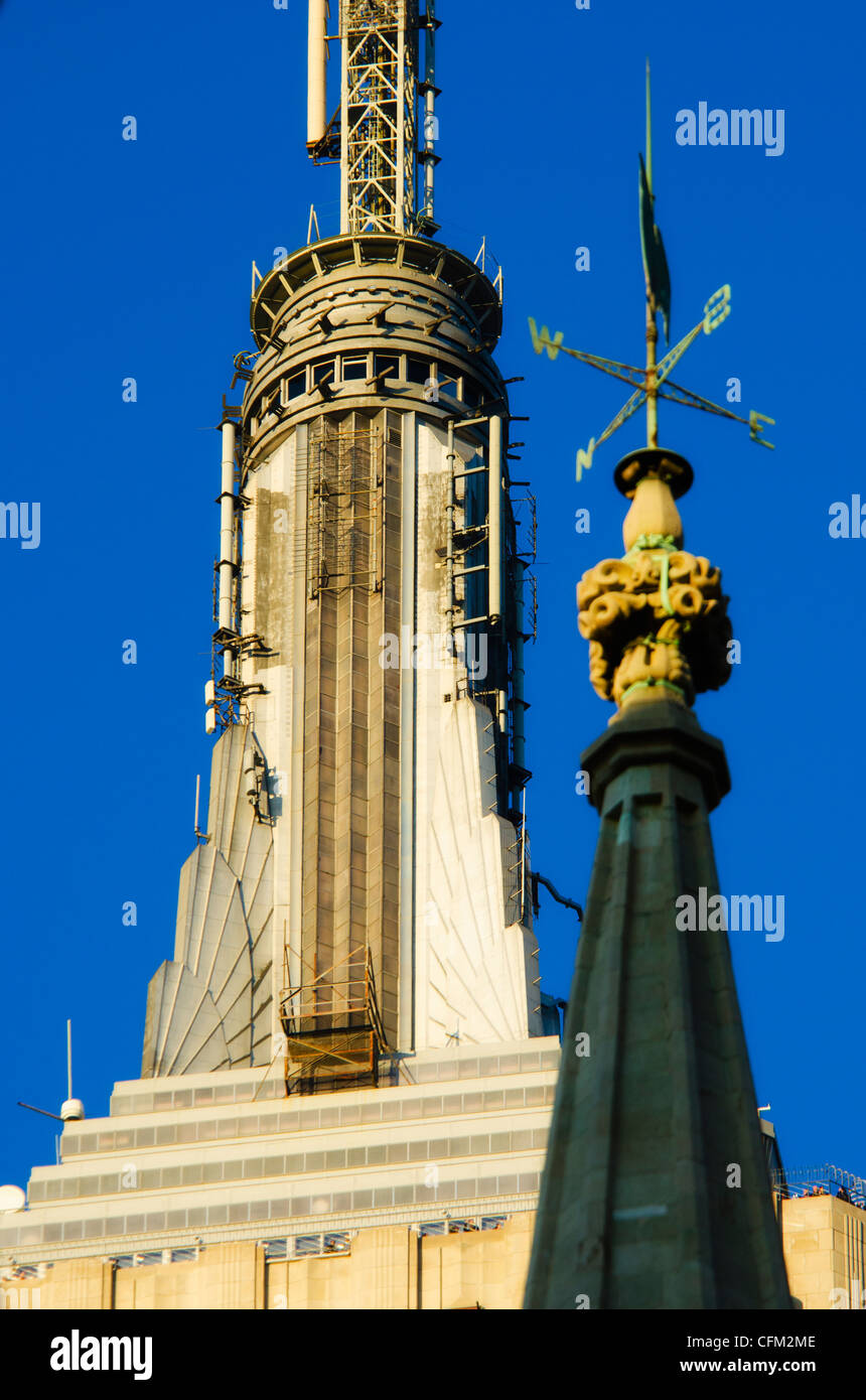 USA, New York State, New York City, Empire State building, Spire Stock ...