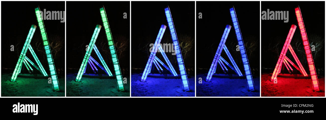 Artistic colors in the town by winter night, Geneva, Switzerland Stock ...