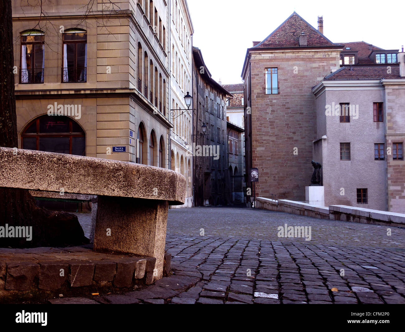 Old city street and buildings in Geneva, Switzerland Stock Photo - Alamy