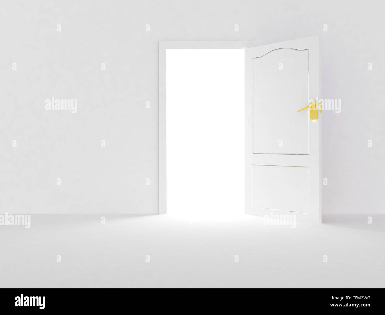open door over white background Stock Photo - Alamy