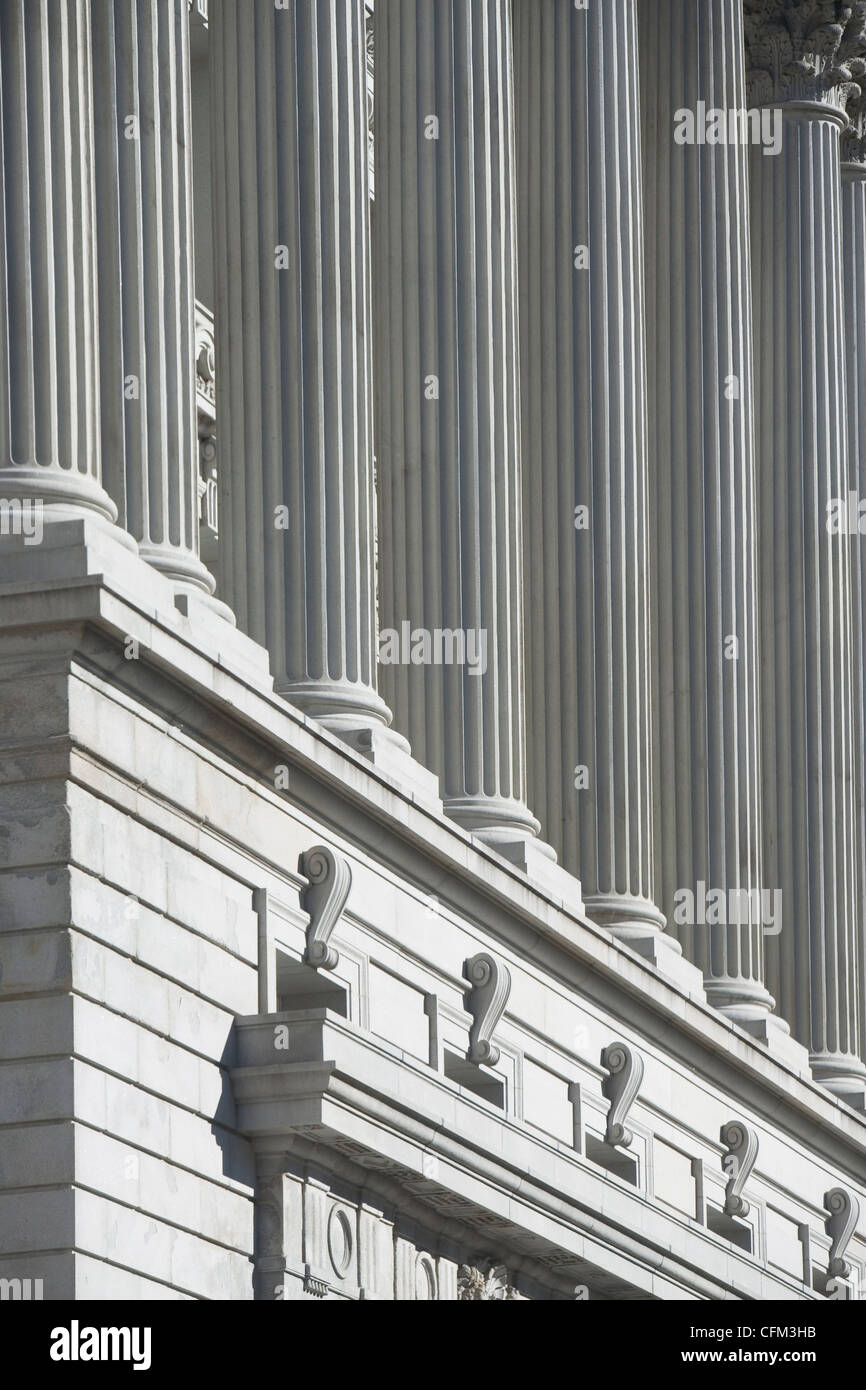 Usa, New York State, New York City, close-up of colonnade Stock Photo ...