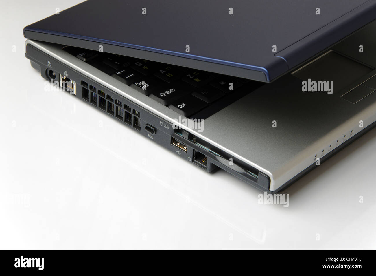 Blue portable computer Stock Photo - Alamy