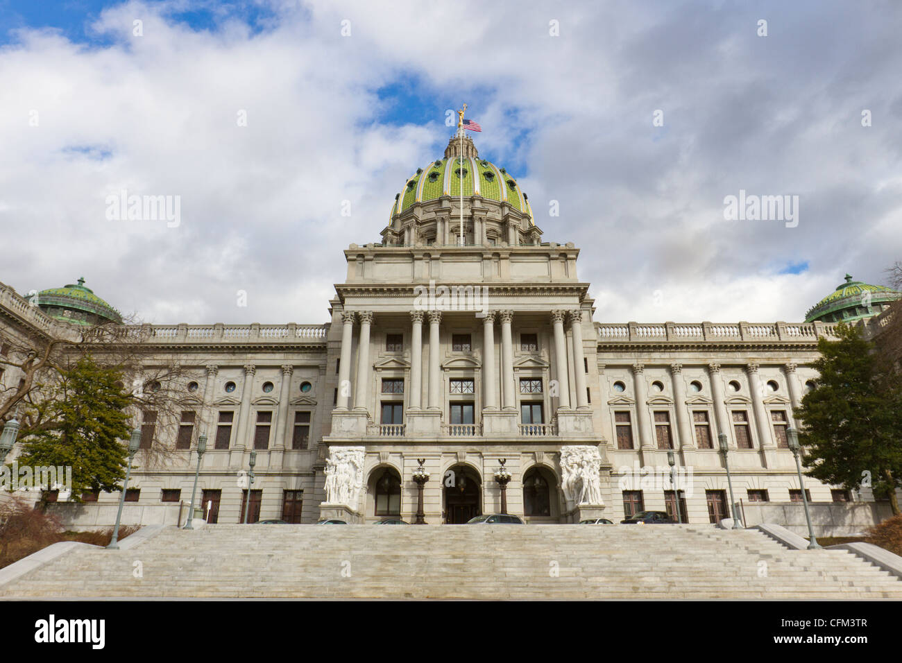 Front of the Pennsylvania state capitol building or statehouse in ...