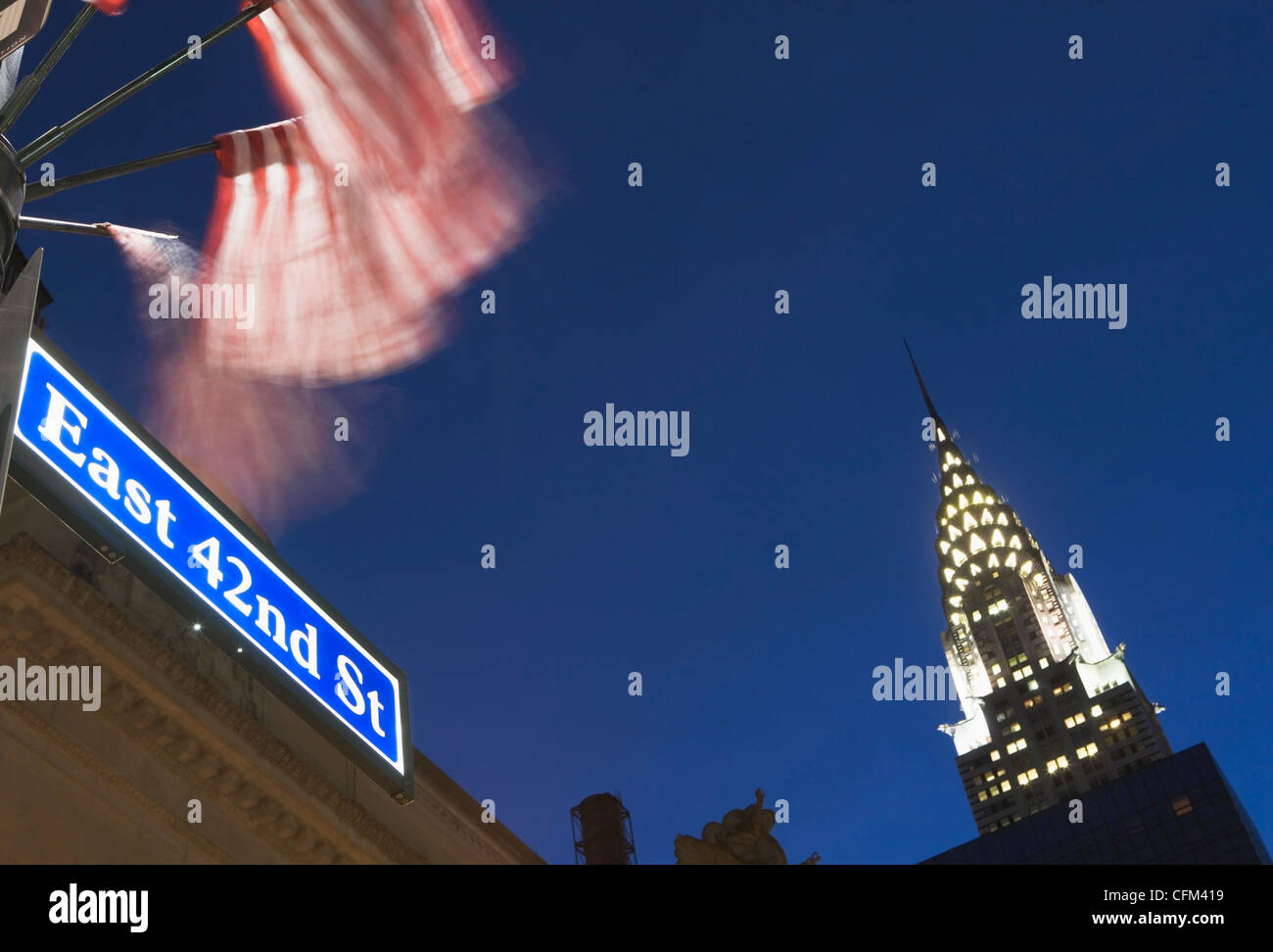 USA, New York State, New York City, low angle view of Chrysler Building ...
