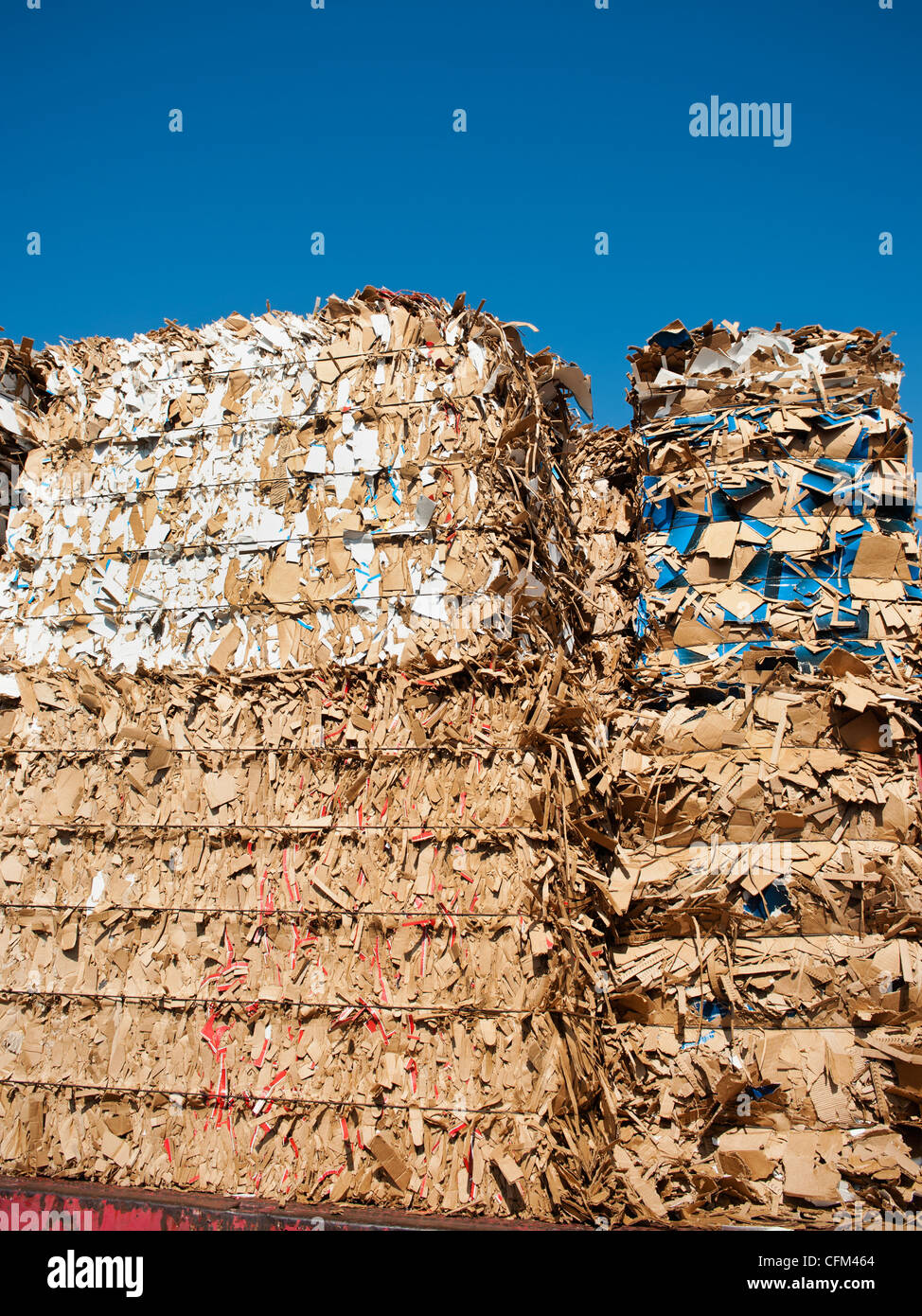 USA, California, Santa Ana, Stacks of paper for recycling Stock Photo ...
