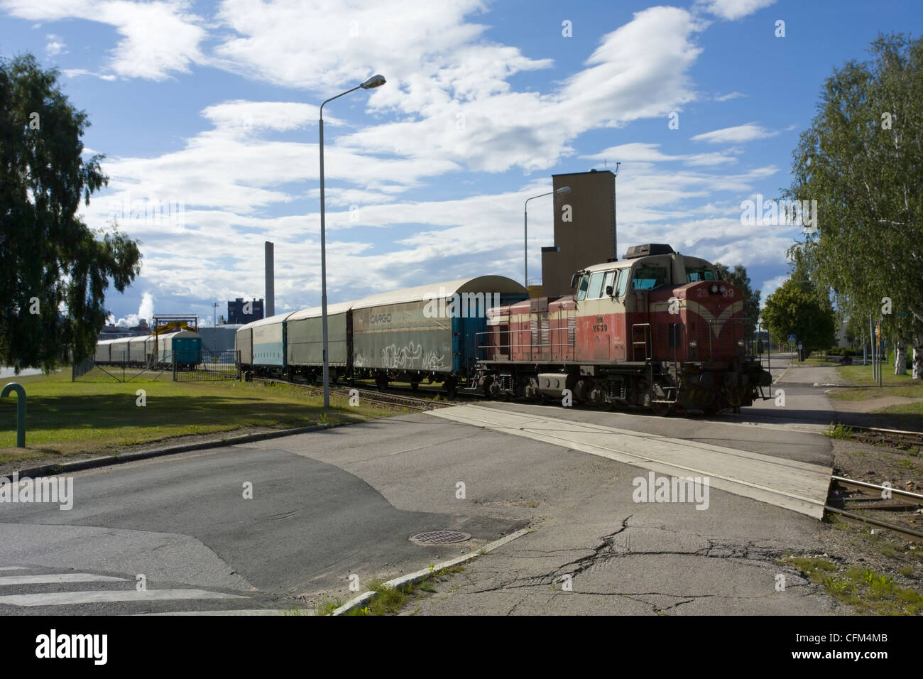 Finnish cargo train, Finland Europe Stock Photo - Alamy