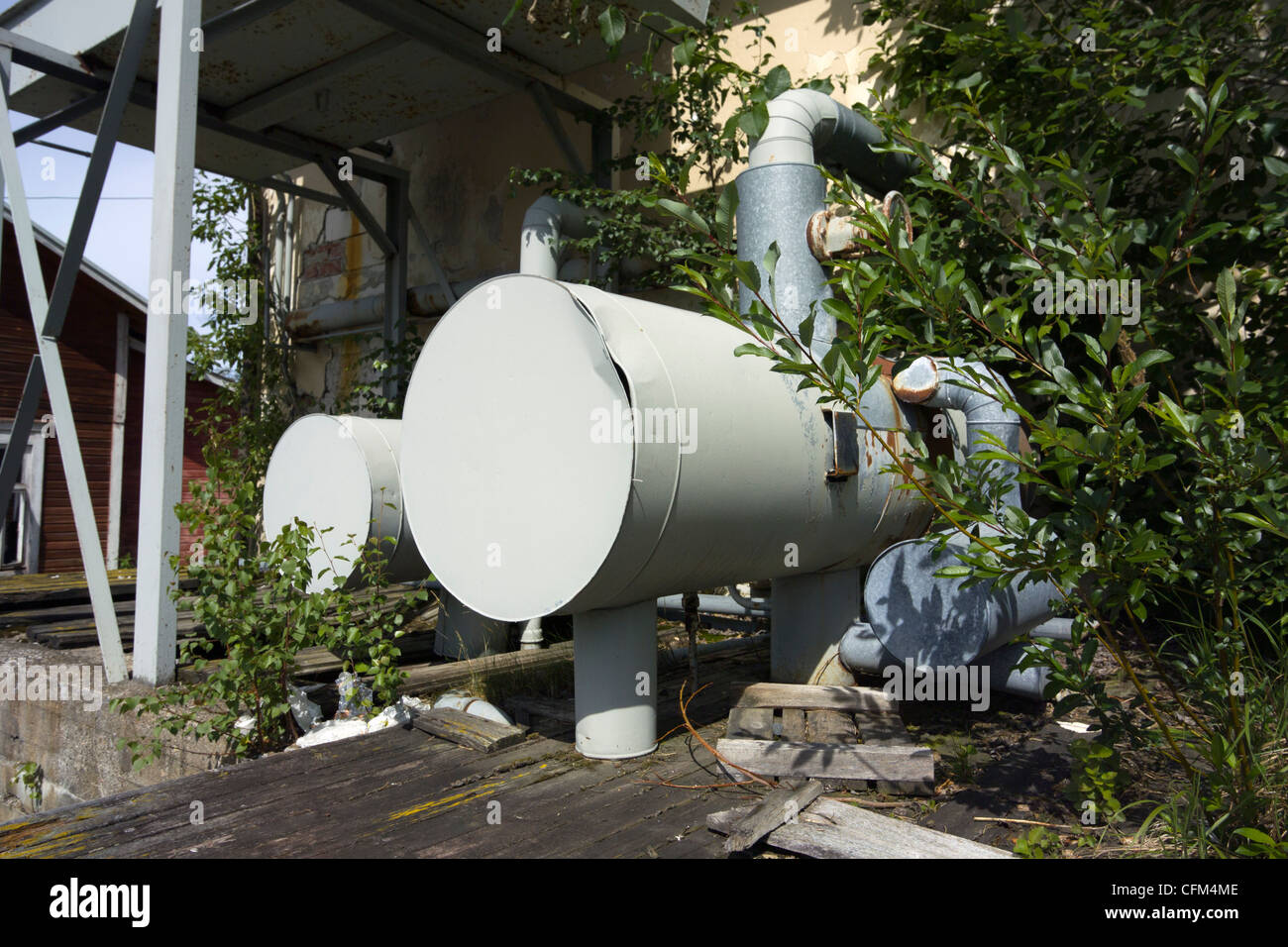 overgrown dairy platform exterior, Sotkamo Finland Stock Photo - Alamy