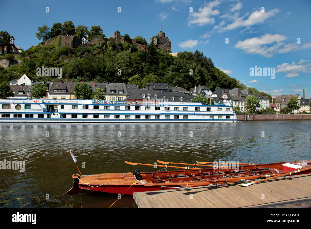 Old Town with castle on the River Saar, Saarburg, Rhineland-Palatinate, Germany, Europe Stock ...