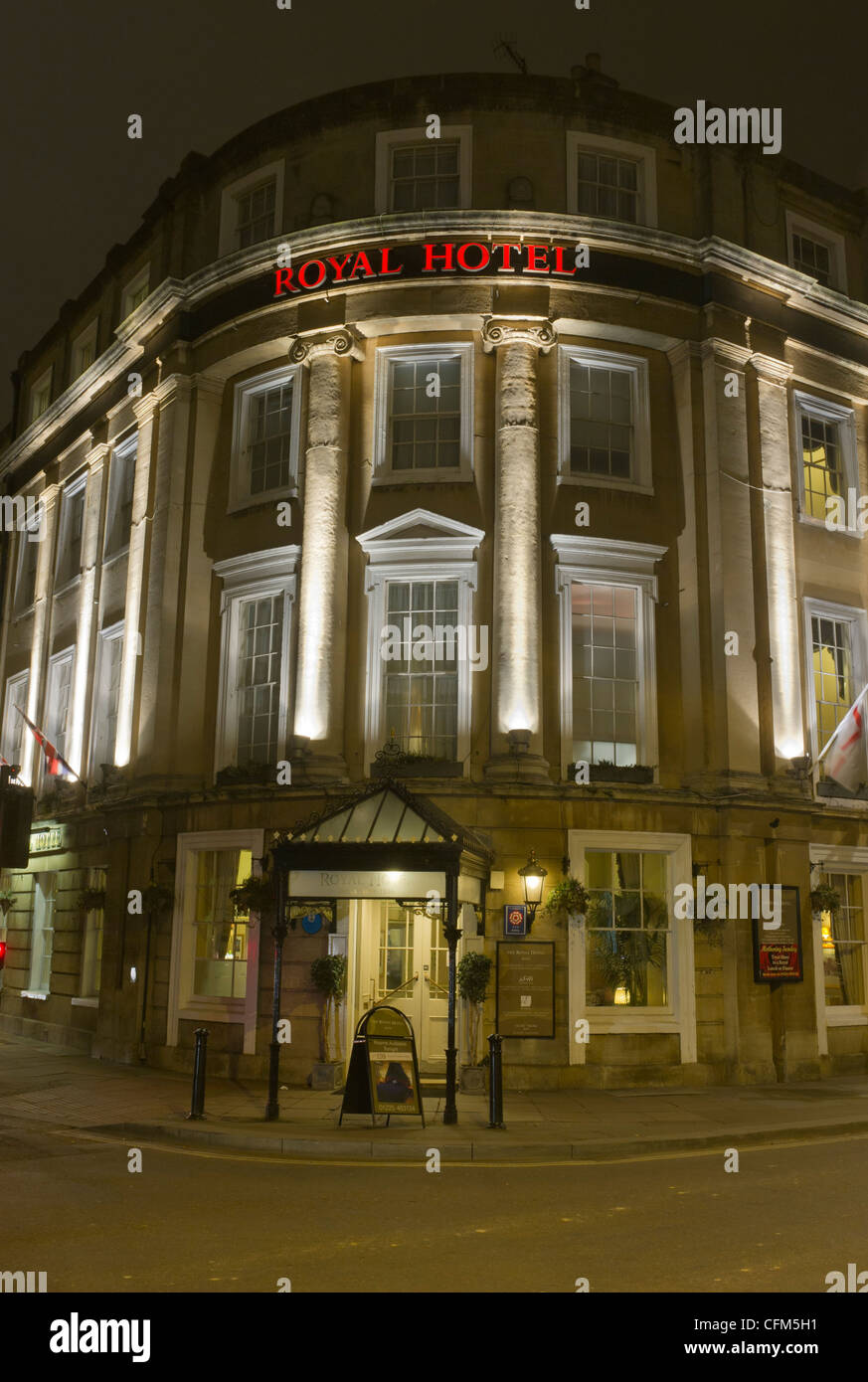 Royal Hotel at night Bath Somerset UK Stock Photo - Alamy