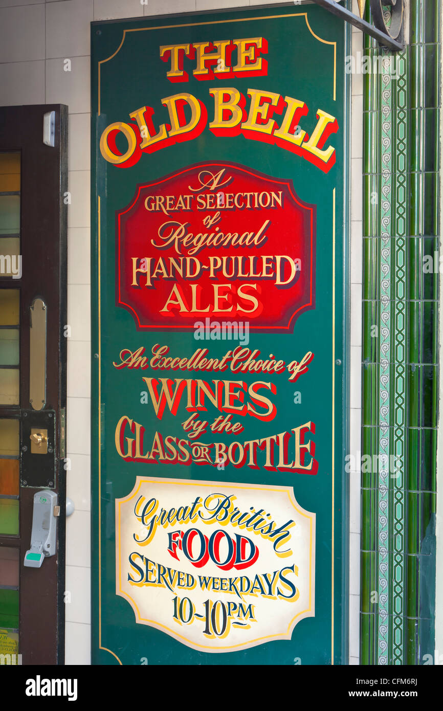 The Old Bell pub sign in Fleet Street, London, UK Stock Photo - Alamy