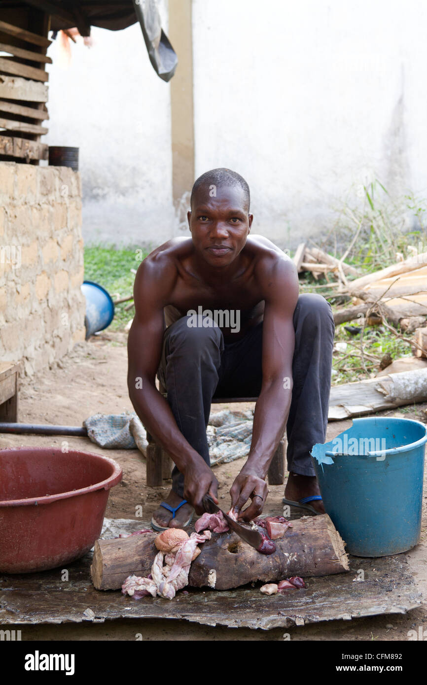 traditional cook in Dukoue,Ivory Coast ,Cote d'Ivoire,West Africa Stock ...