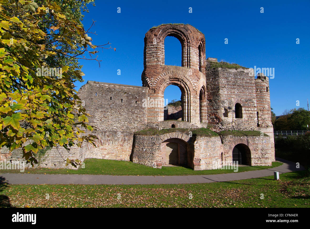 Roman ruins of the Kaiserthermen, UNESCO World Heritage Site, Trier ...