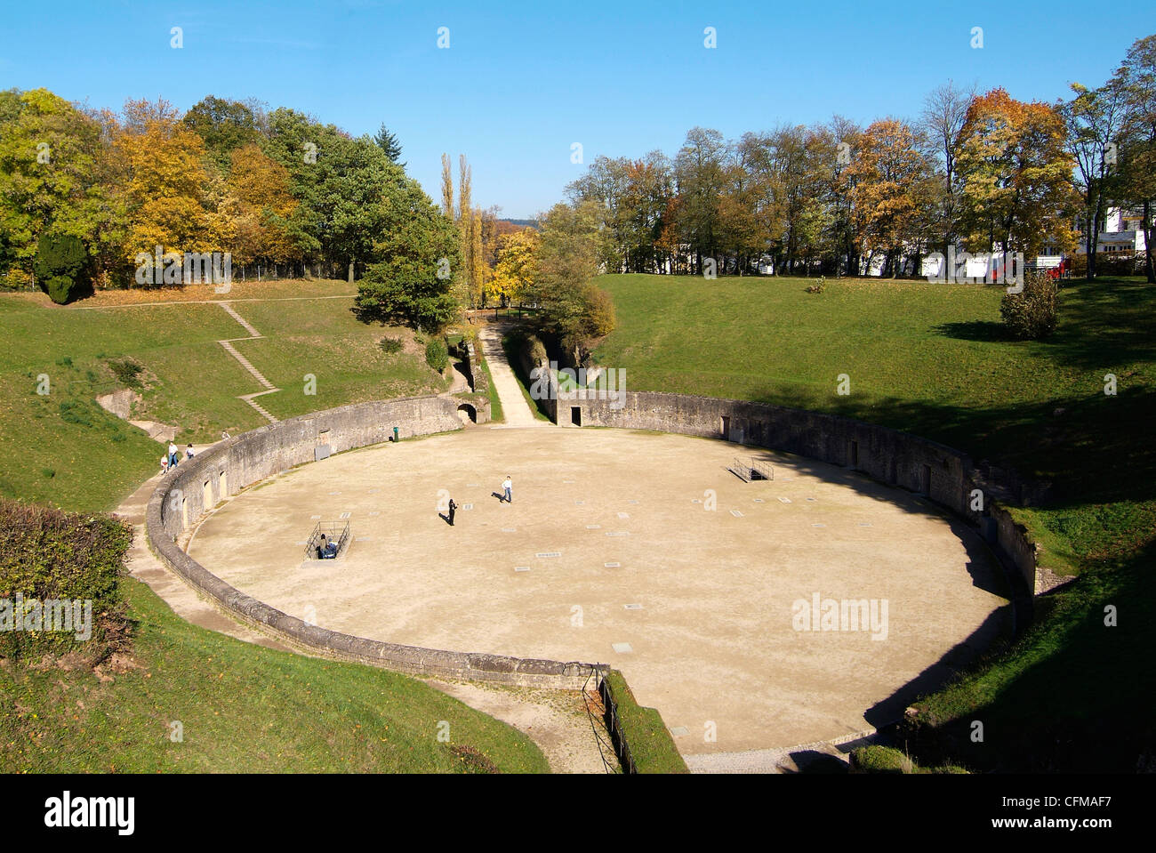 Roman amphitheater, UNESCO World Heritage Site, Trier, Rhineland ...