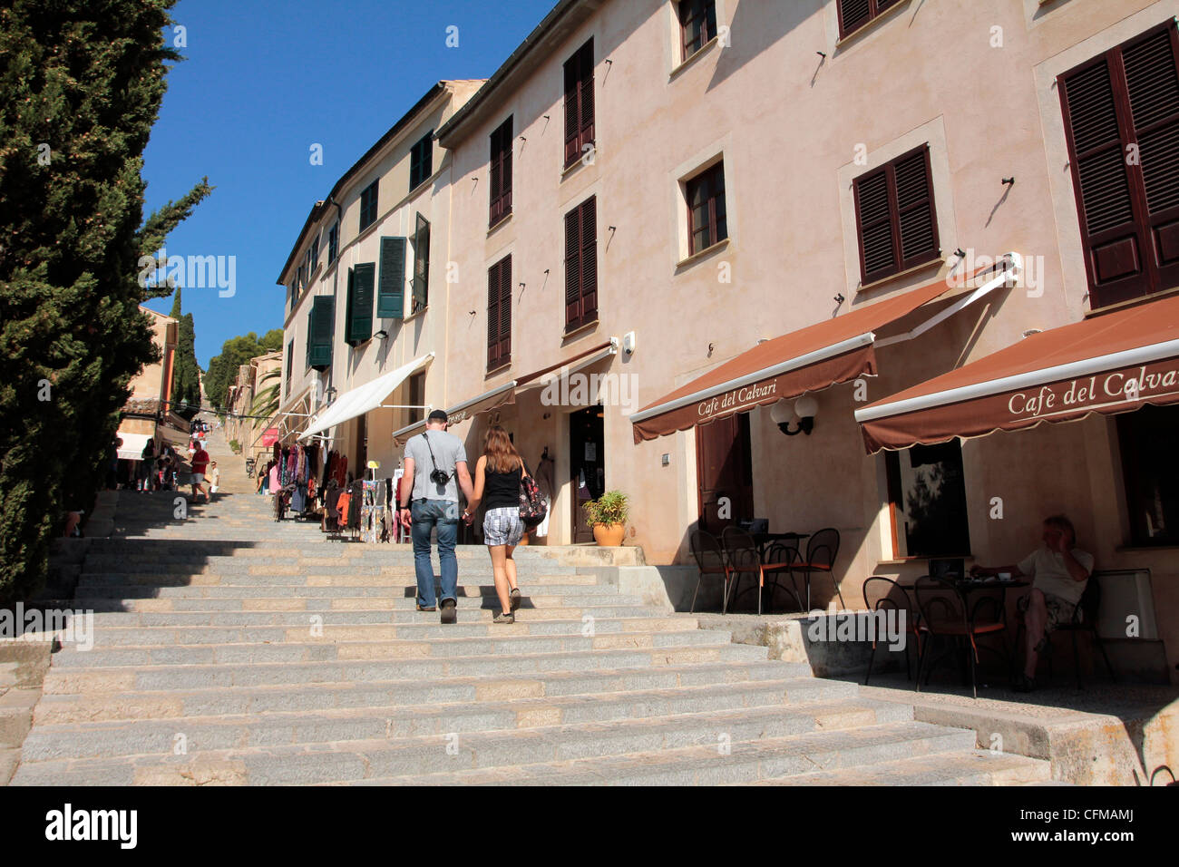 Calvary steps, Pollenca, Mallorca, Balearic Islands, Spain, Europe ...