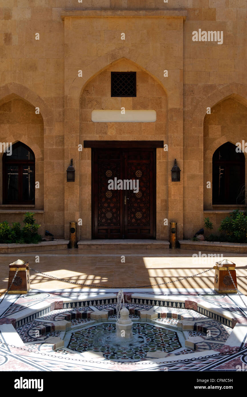 Cairo. Egypt. View of courtyard with central fountain from the Cairene ...