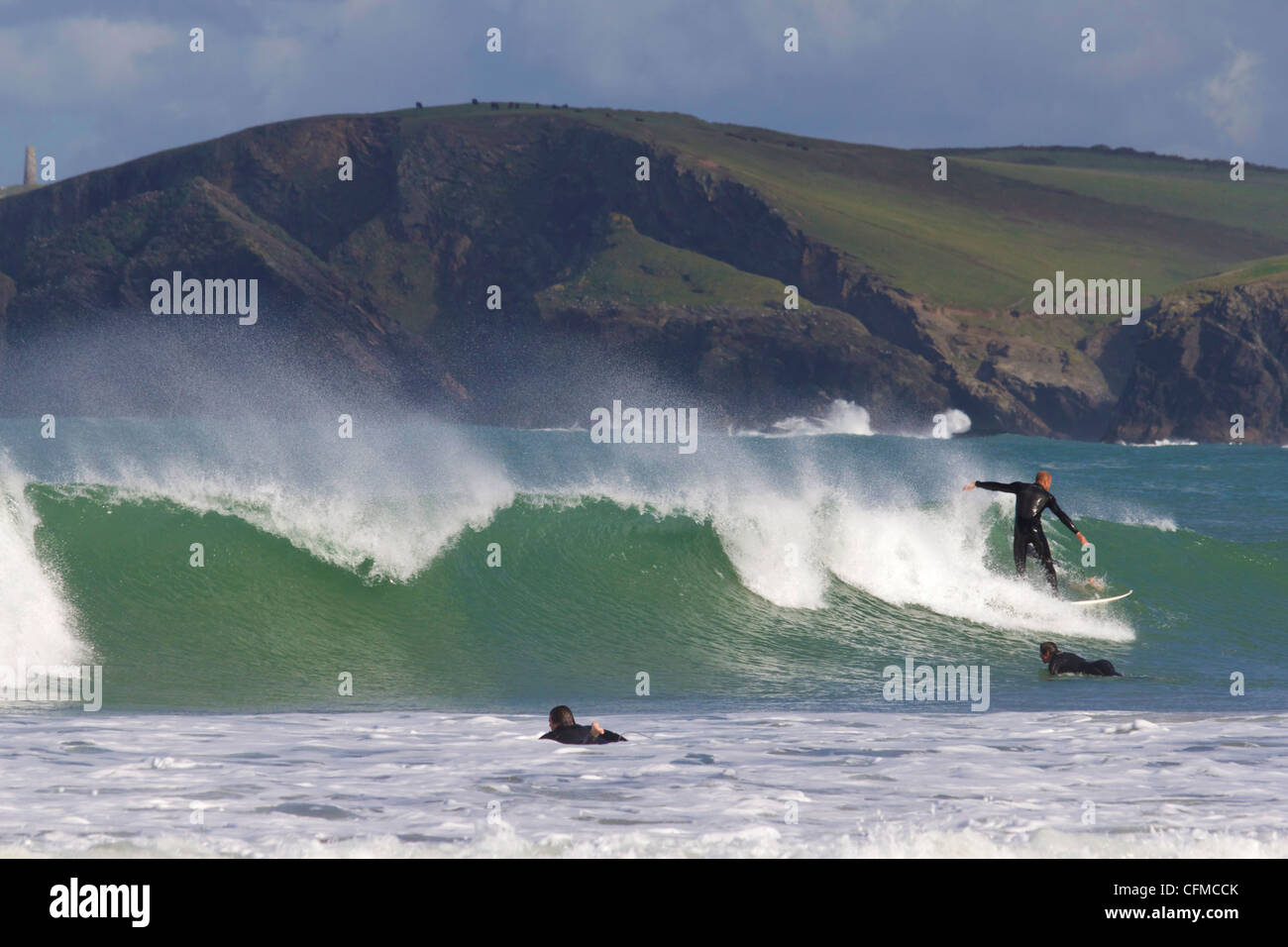 Surfers, Harlyn Bay, Cornwall, England, United Kingdom, Europe Stock ...