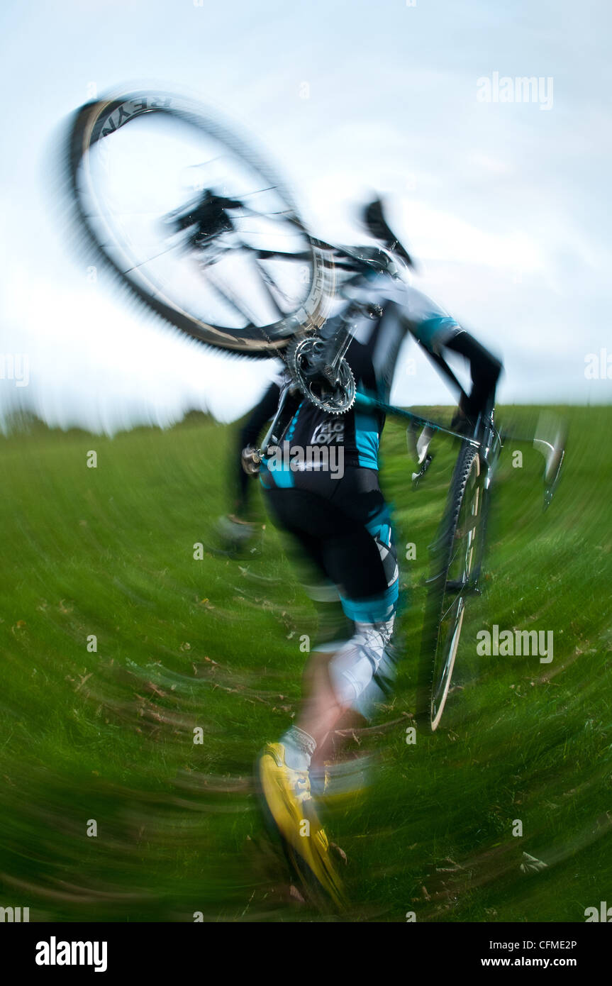 Cyclocross training on England's South Downs Stock Photo - Alamy