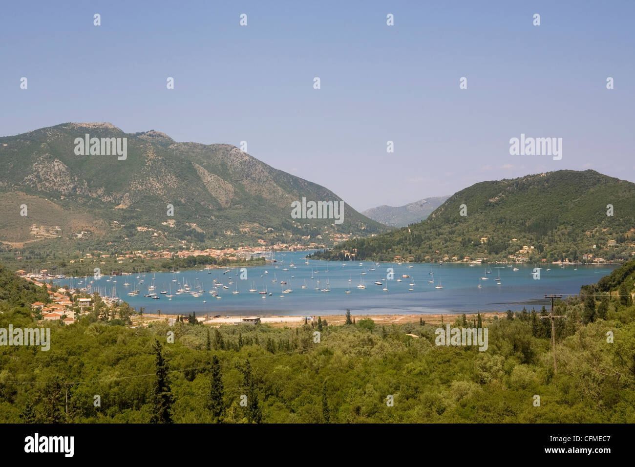 Vlicho Bay and Nidri, Lefkada, Ionion Islands, Greek Islands, Greece ...