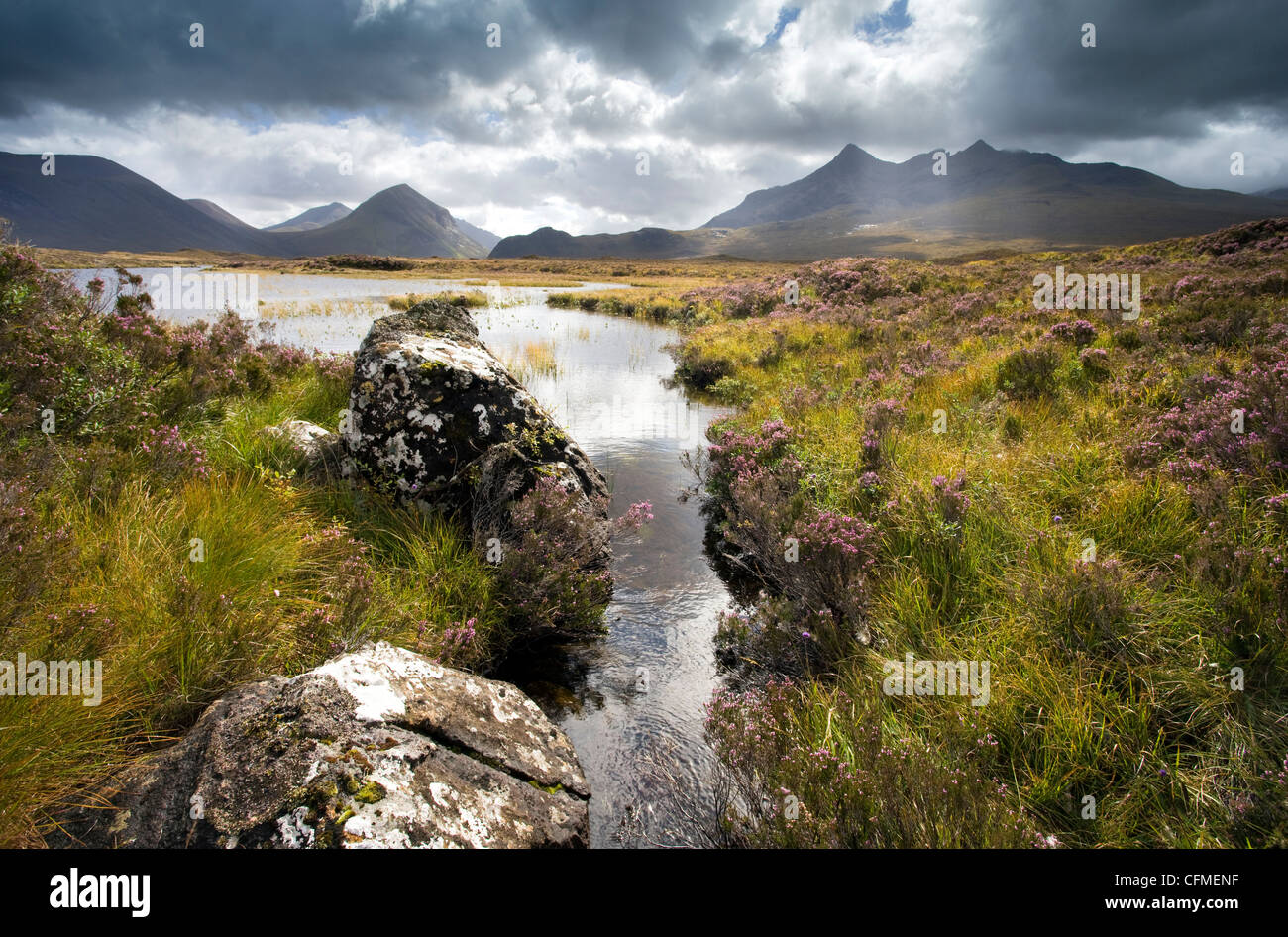 View over Loch Caol to Sgurr nan Gillean and Marsco, Glen Sligachan ...