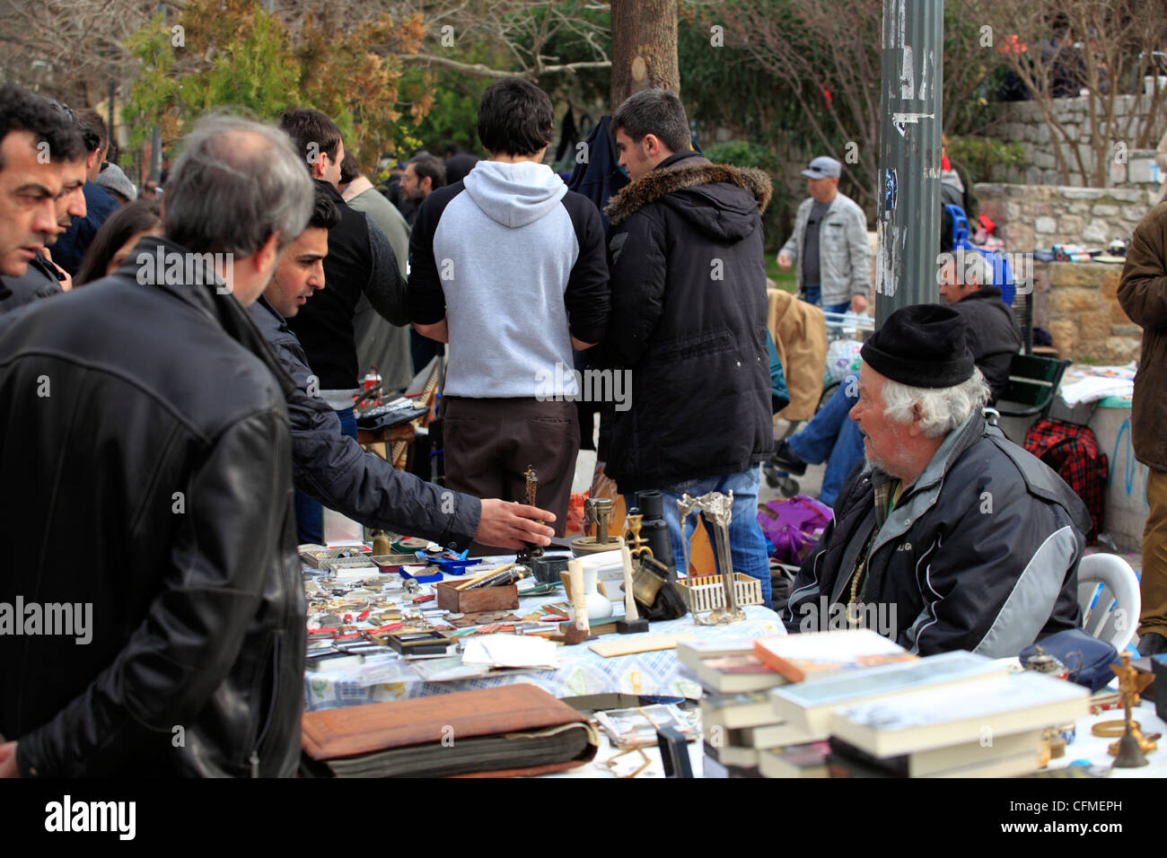 greece athens monastiraki the sunday market in adrianou street Stock ...