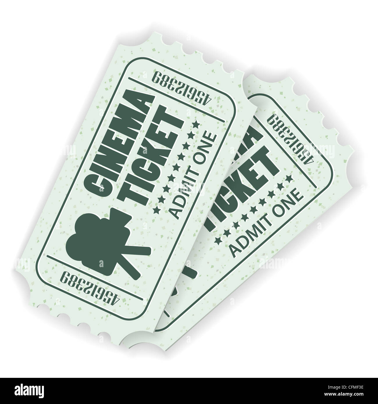 Set of Two Cinema Tickets with Camera, vector illustration Stock Photo ...