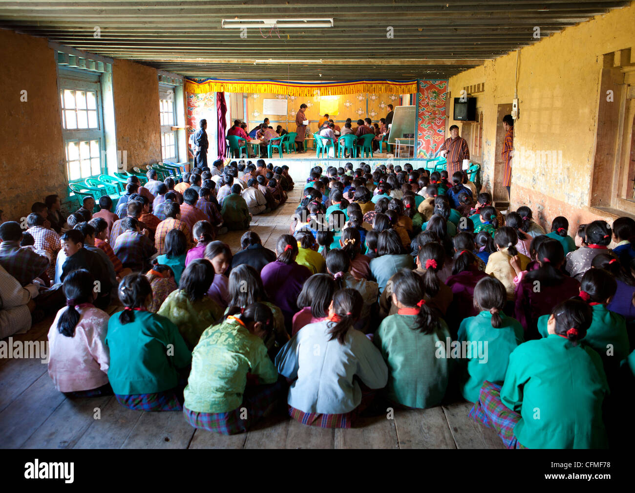 Pupils and teachers, Bumthang, Bhutan, Asia Stock Photo - Alamy