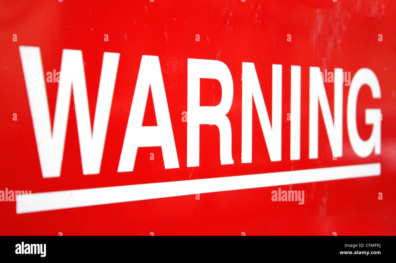 Warning word hi-res stock photography and images - Alamy