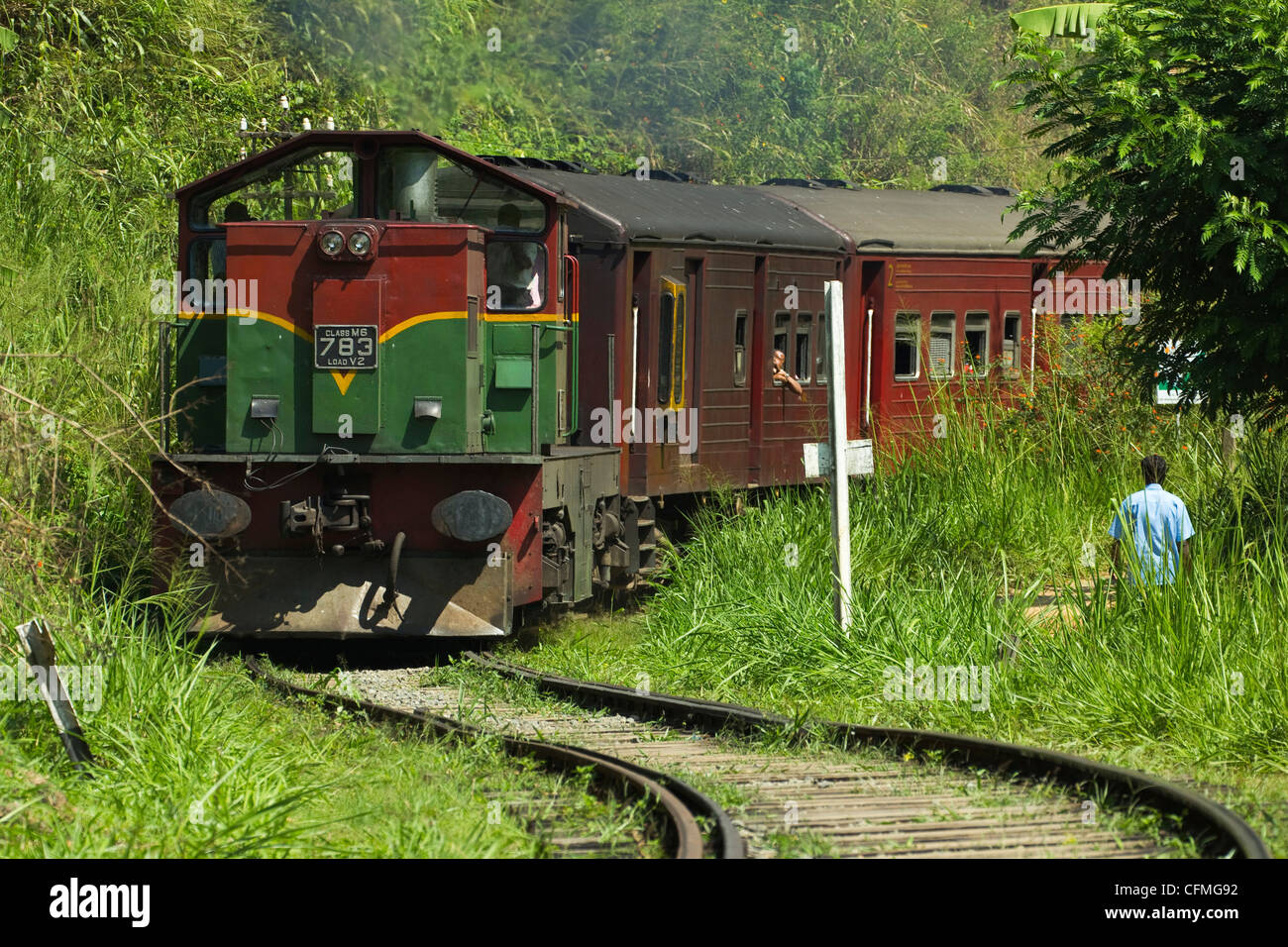 The Badulla to Colombo train, Ella, Sri Lanka, Asia Stock Photo - Alamy