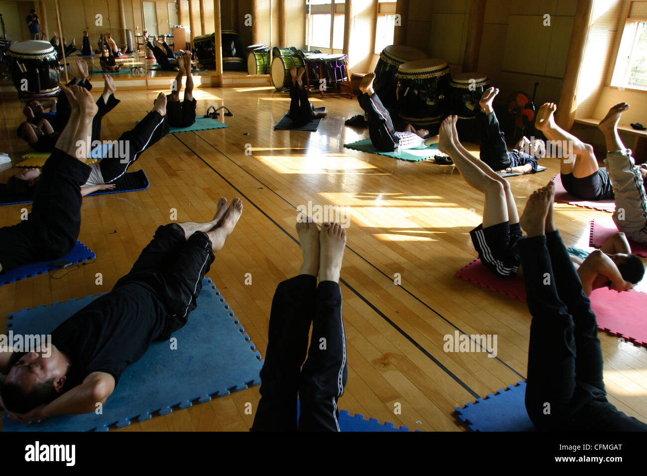 'TAO Drummers' undertaking their exercises at their home at 'Grandioso ...