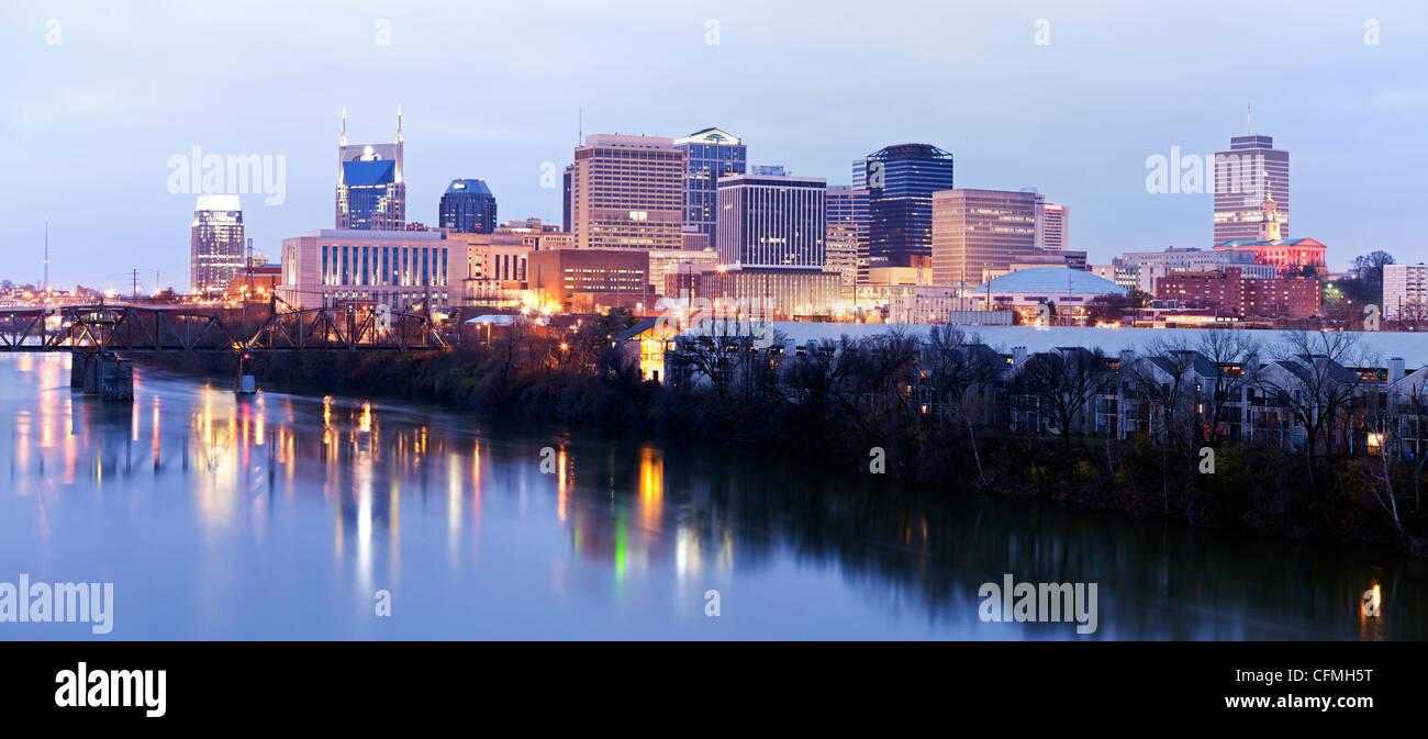 USA, Tennessee, Nashville, Panoramic cityscape at dawn Stock Photo - Alamy