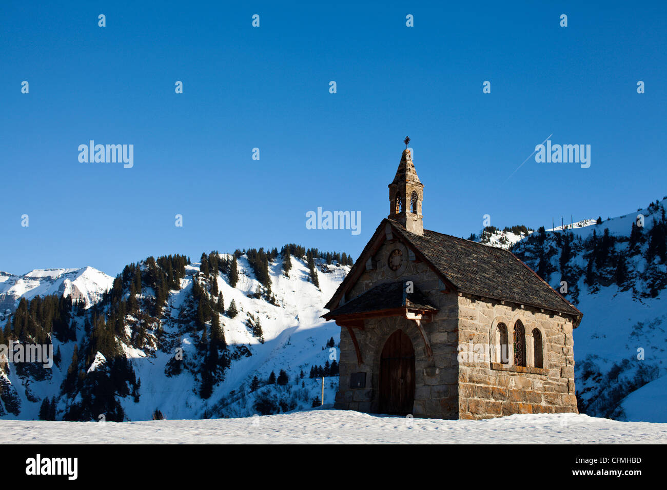 The small chapel of Les Crosets. Switzerland Stock Photo - Alamy
