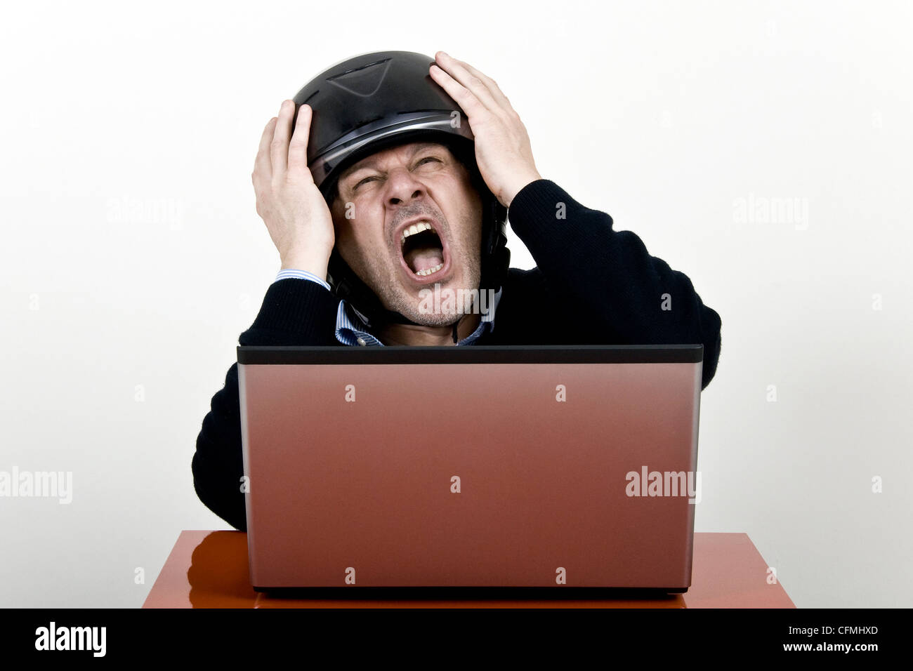 Man with laptop Stock Photo - Alamy