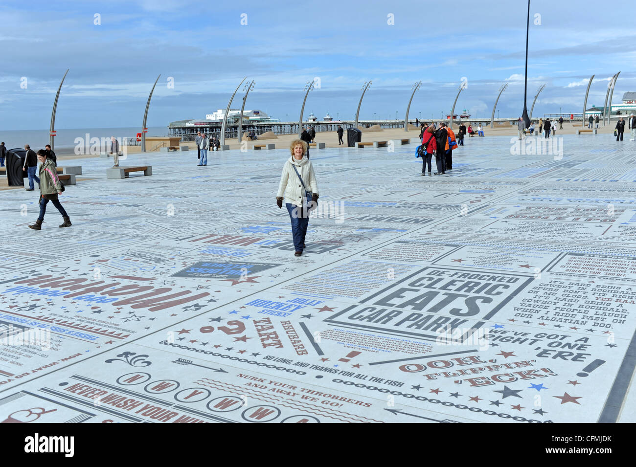 The Comedy Carpet on Blackpool seafront an art installation by Gordon ...