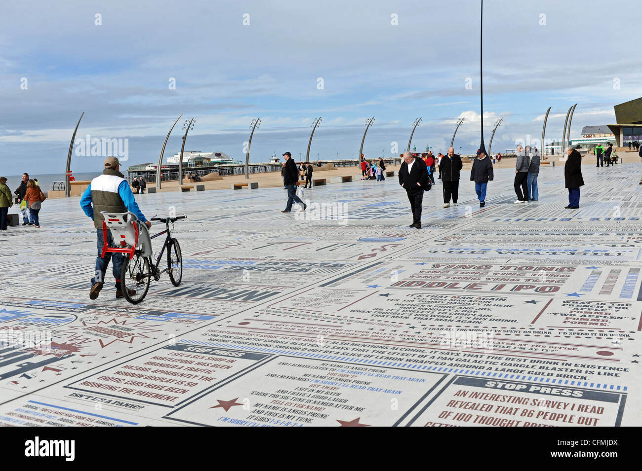 The Comedy Carpet on Blackpool seafront an art installation by Gordon ...