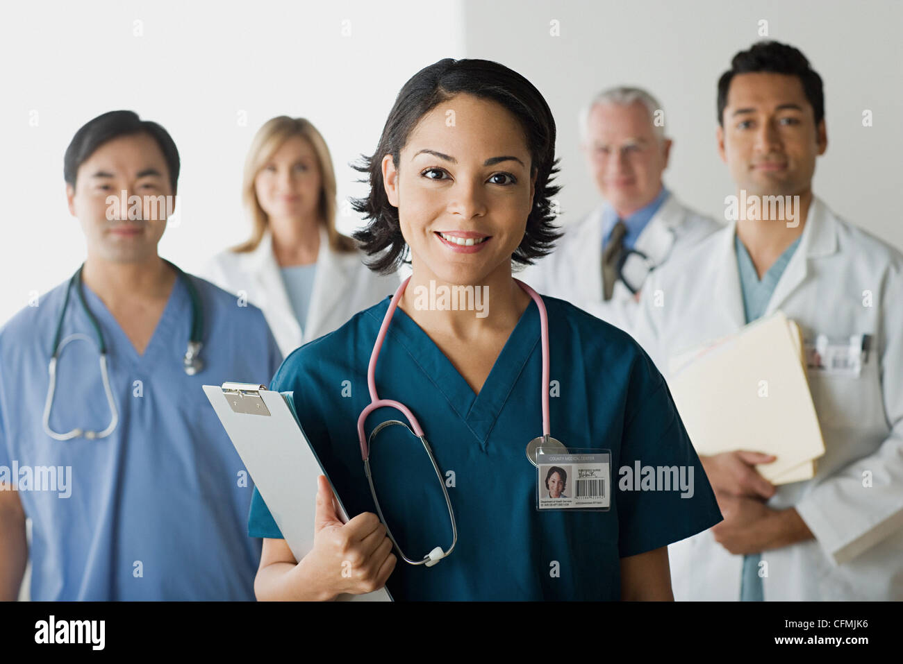 USA, California, Los Angeles, Portrait of hospital workers Stock Photo ...