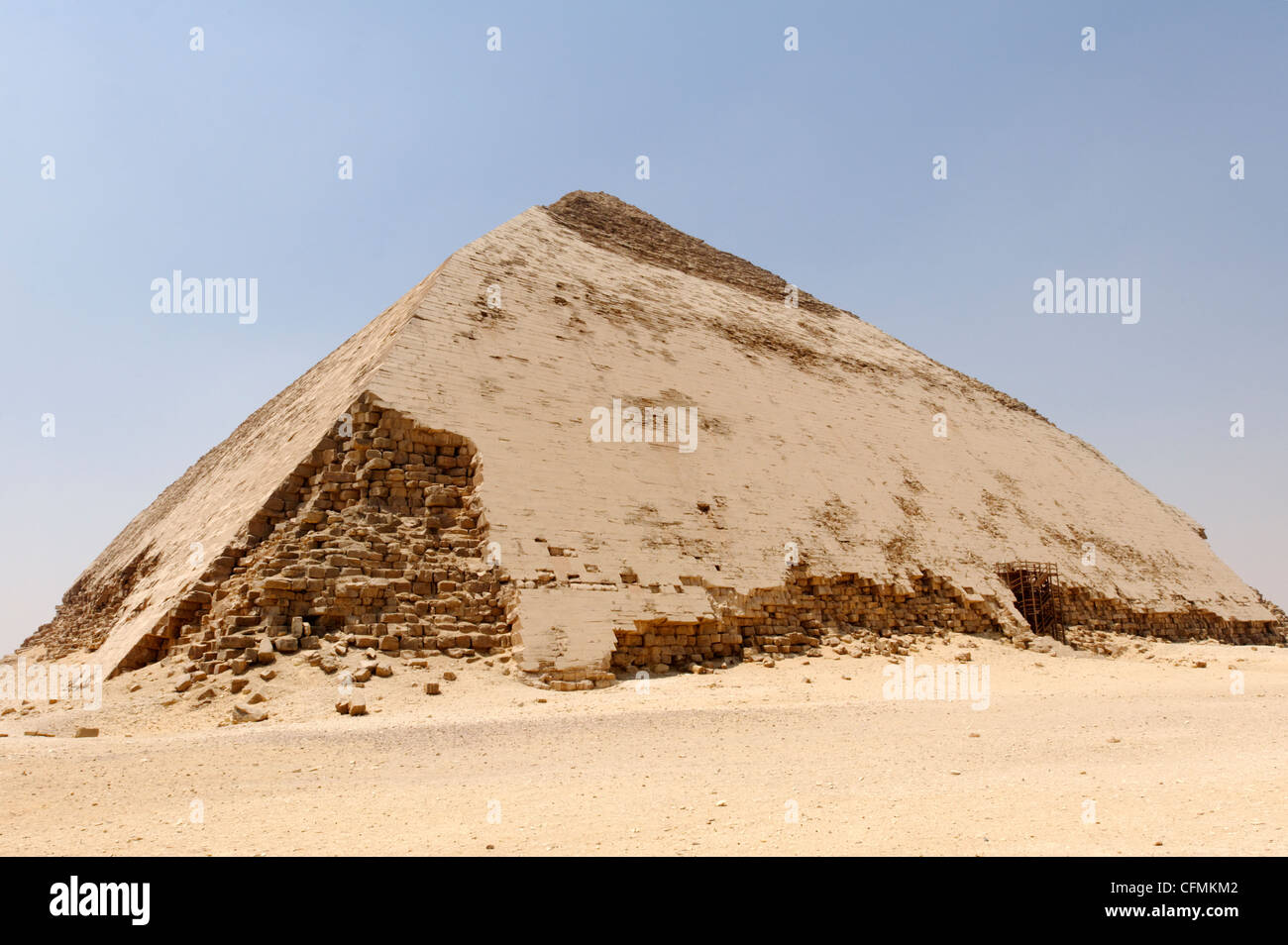 Dahshur. Egypt. View of the Bent or Rhomboid pyramid at Dahshur with ...