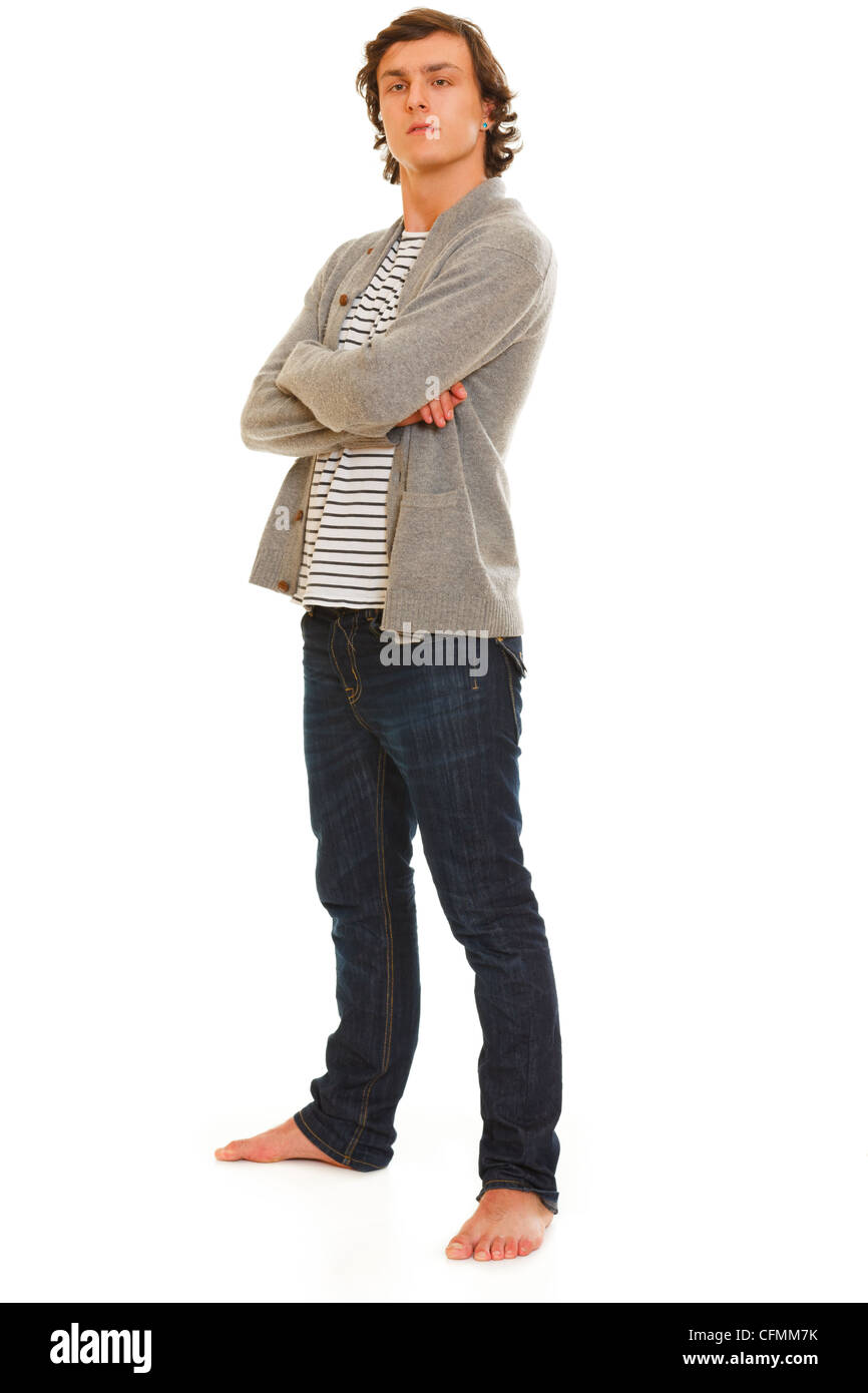 Full length portrait of young man isolated on white Stock Photo - Alamy