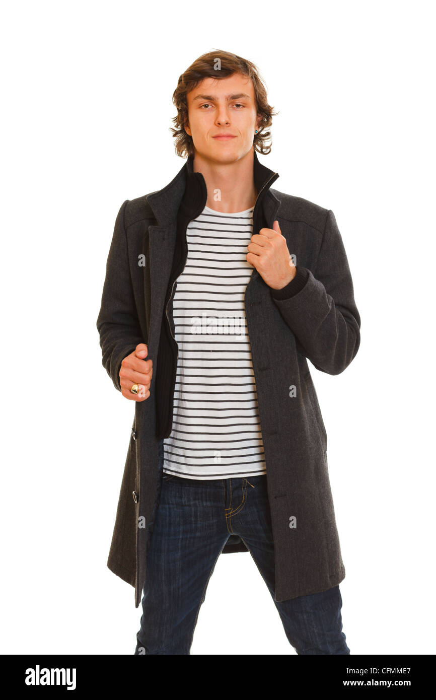 Portrait trendy man coat Cut Out Stock Images & Pictures - Alamy