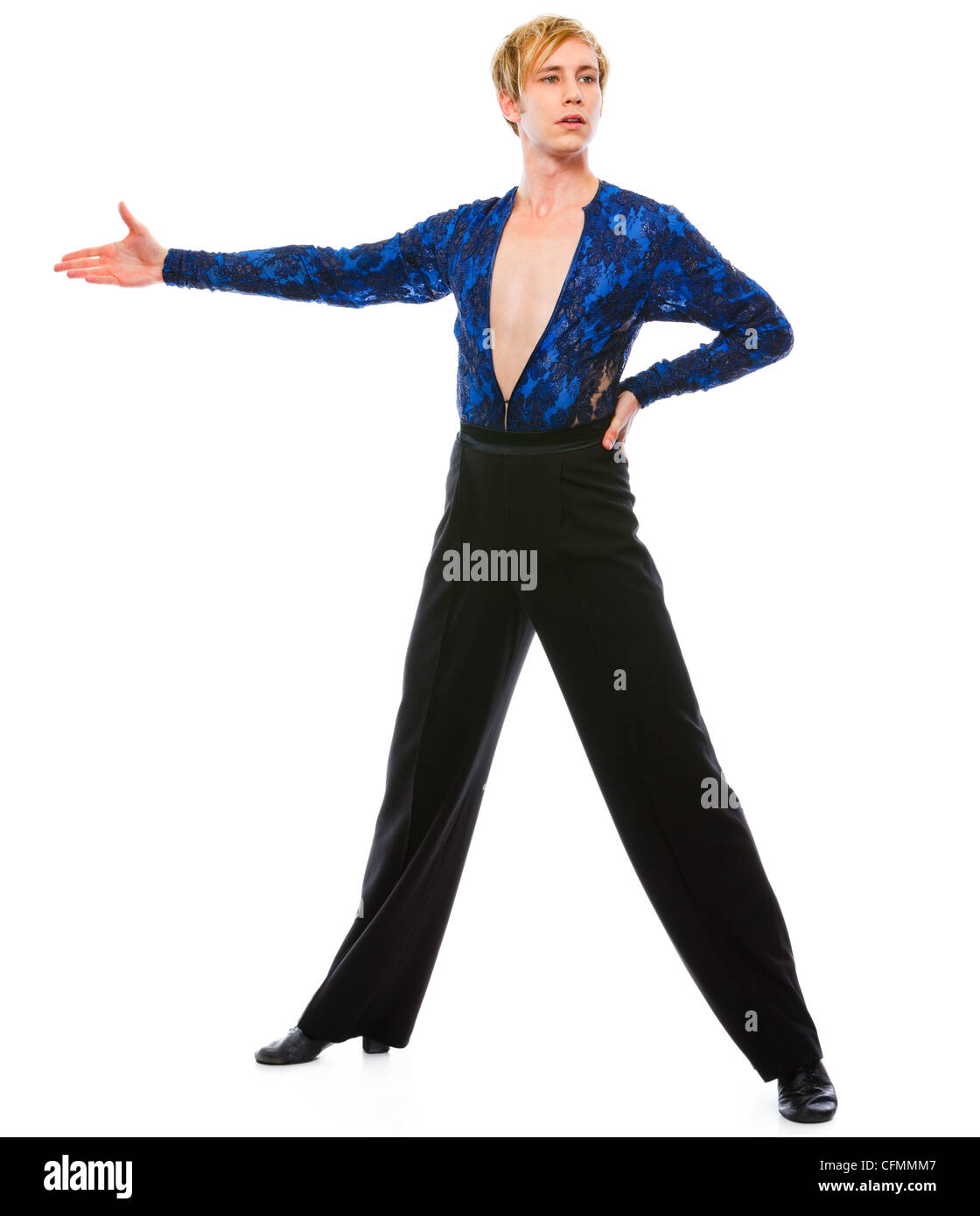 Handsome latino dancer posing on white background Stock Photo - Alamy