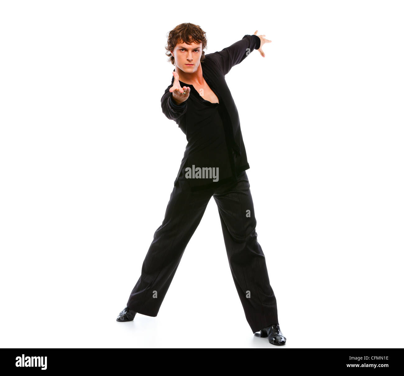 Handsome latino dancer in action isolated on white Stock Photo - Alamy