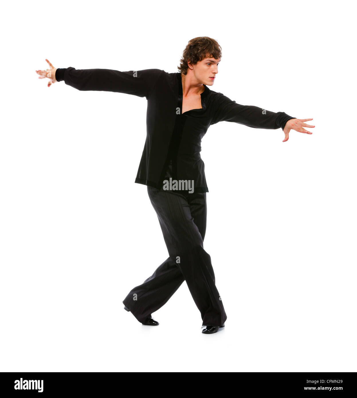 Handsome latino dancer in action isolated on white Stock Photo - Alamy
