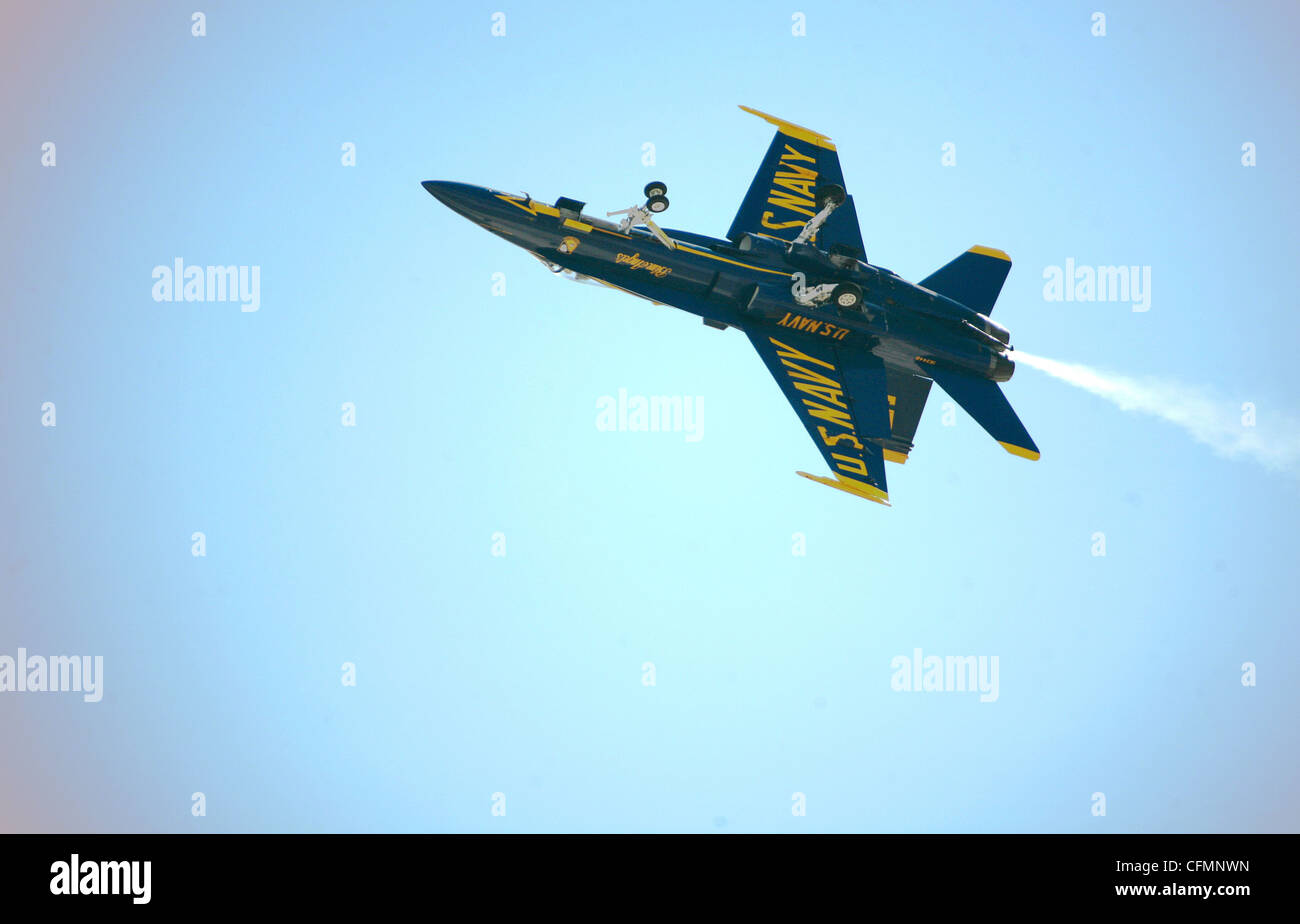 Navy Lt. Ben Walborn, the Blue Angels' lead solo pilot, rolls his F/A ...