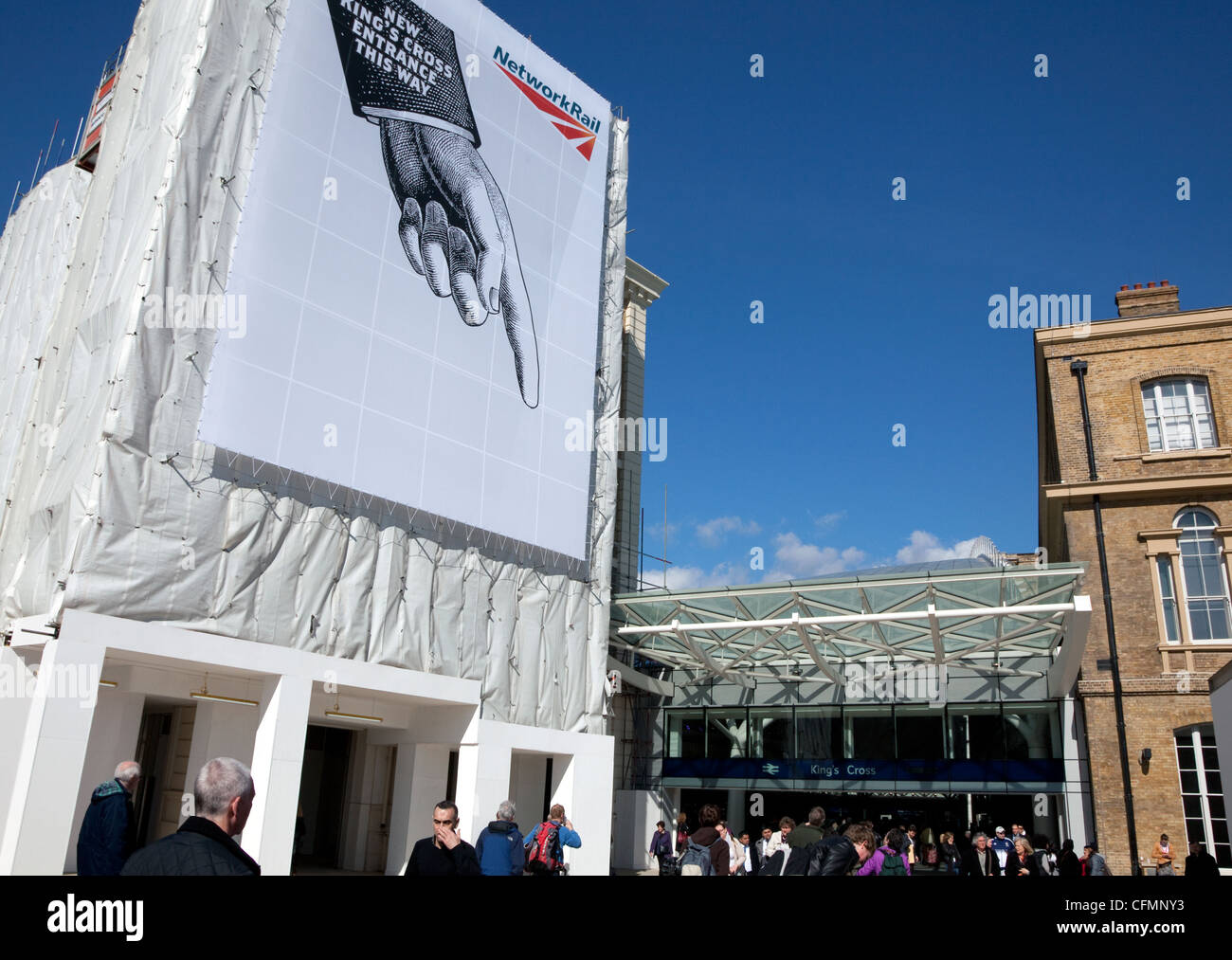 New Kings Cross Station departures concourse, London - sign points to ...