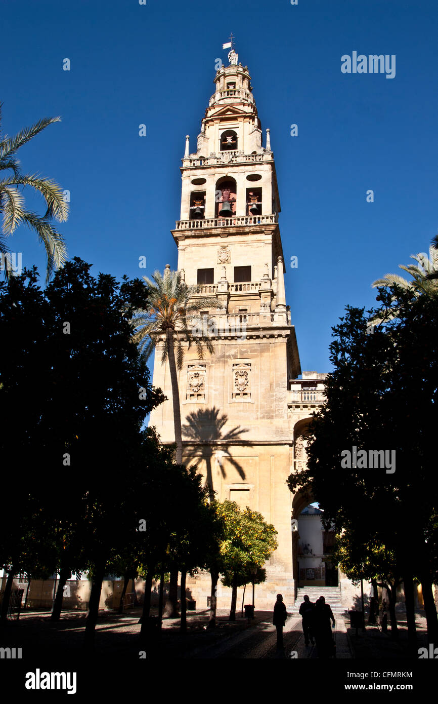 Cordova, Cordoba, Spain, bell tower of the cathedral of Cordoba, the ...