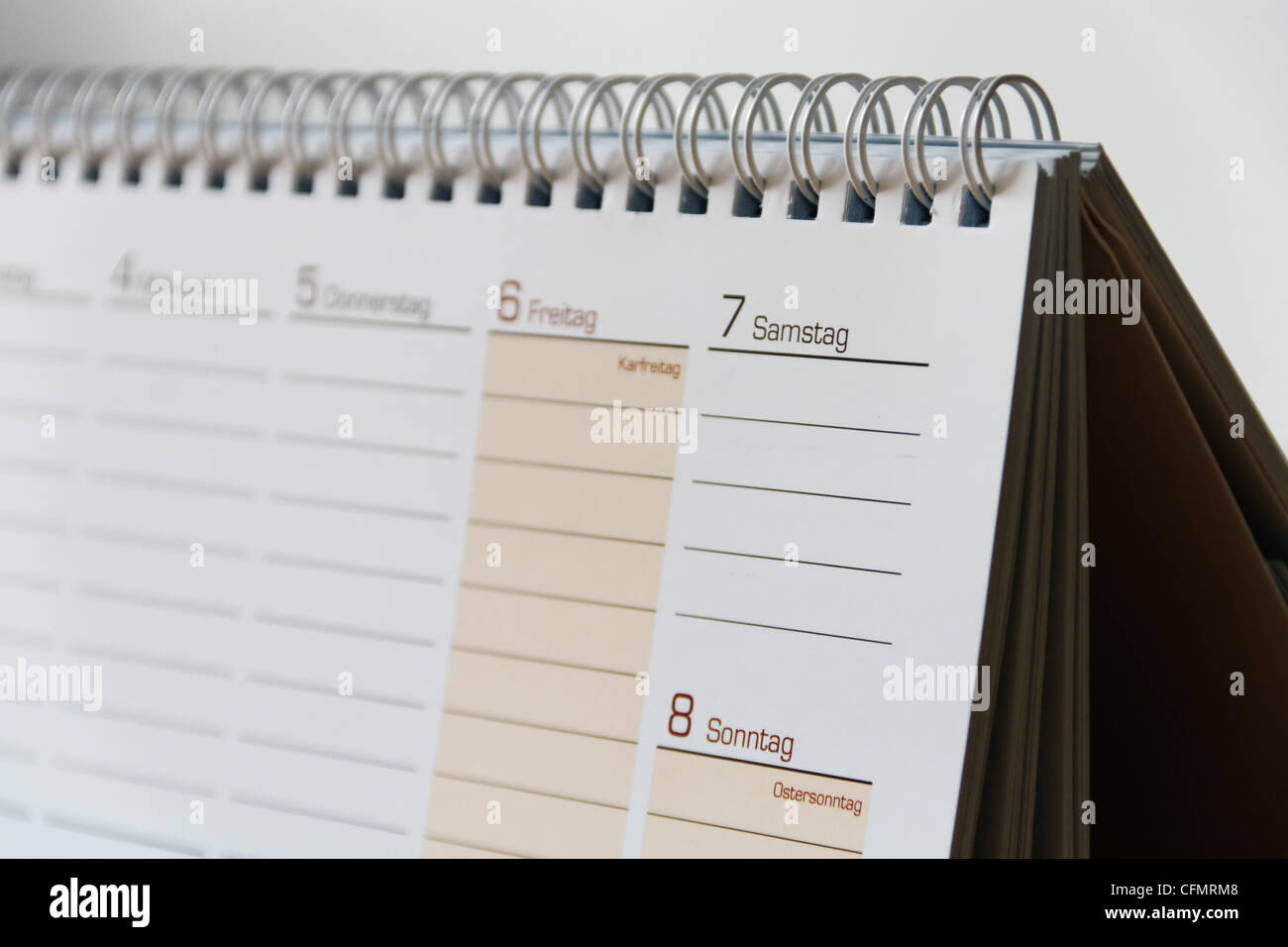 page of calendar showing date of easter Stock Photo - Alamy